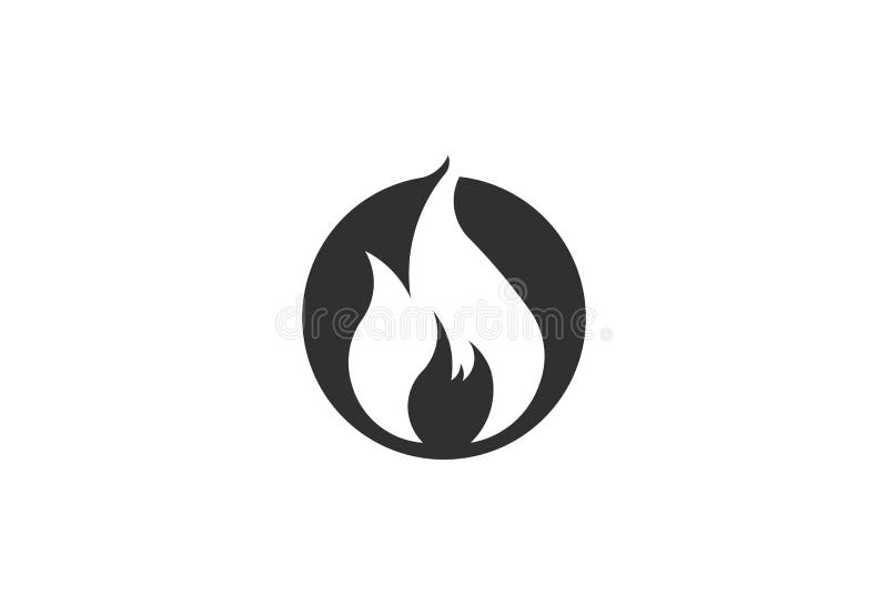 Fire Flame with Negative Space. Vector Logo Symbol Stock Vector ...