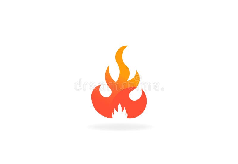 Fire Flame with Negative Space. Vector Logo Symbol Stock Vector ...
