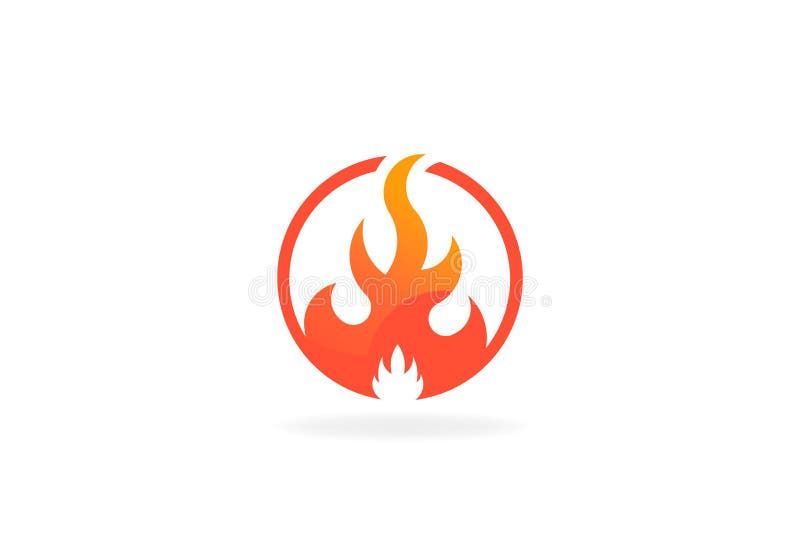 Fire Flame with Negative Space. Vector Logo Symbol Stock Vector ...