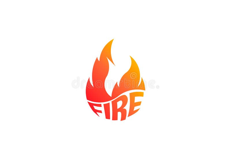 Fire Flame with Negative Space. Vector Logo Symbol Stock Vector ...