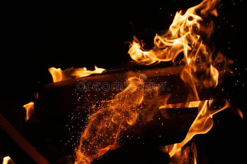 The Fire Flame in the Night Stock Photo - Image of fire, flame: 185768240