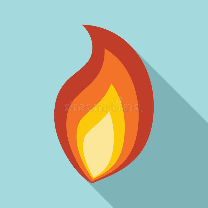 Fire Flame Power Icon, Flat Style Stock Vector - Illustration of ...