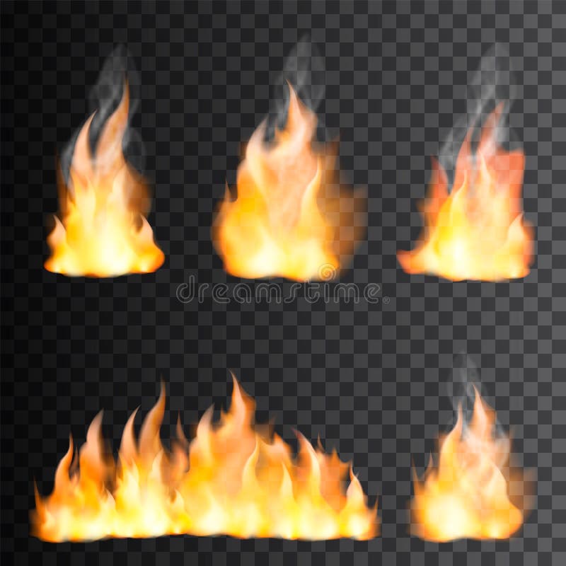 Fire flame realistic stock vector. Illustration of isolated - 162668407