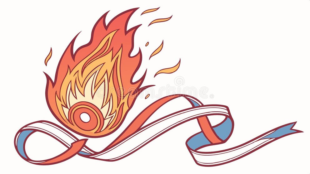 Fire Flame Ribbon Design, Flame Ribbon, Fire Element, Ribbon Flame ...