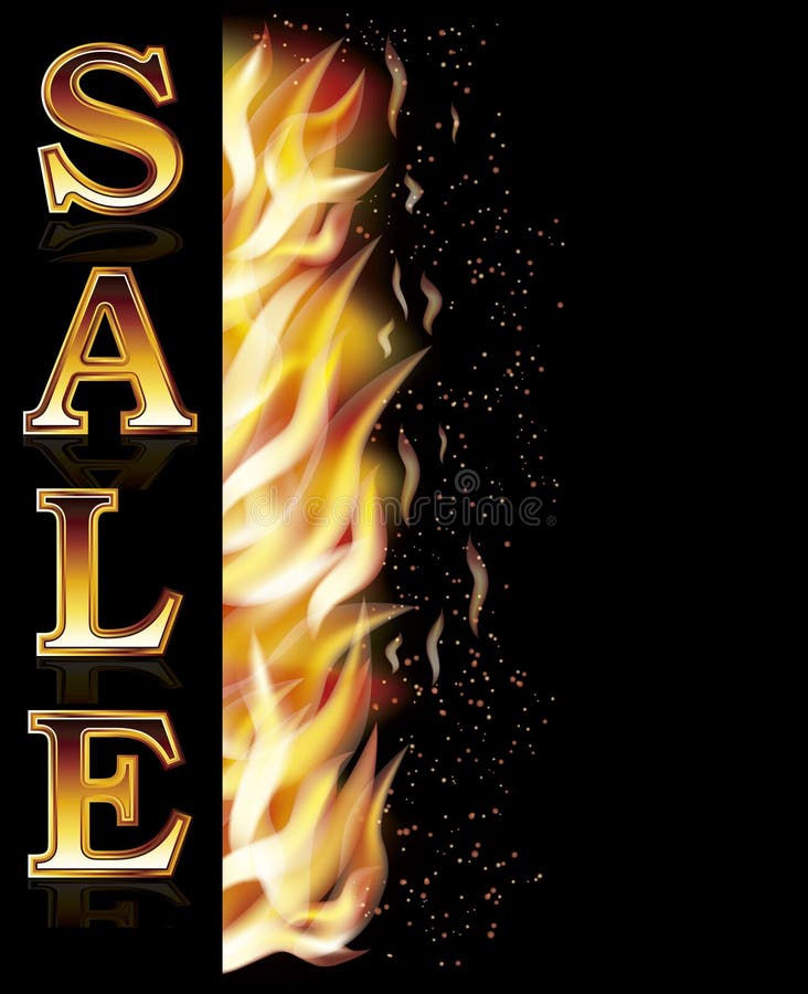 Fire Flame Sale Banner, Vector Stock Vector - Illustration of offer ...