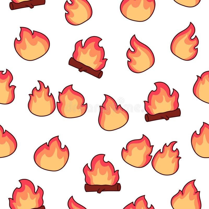 Fire Flame. Seamless Pattern Stock Vector - Illustration of energy ...