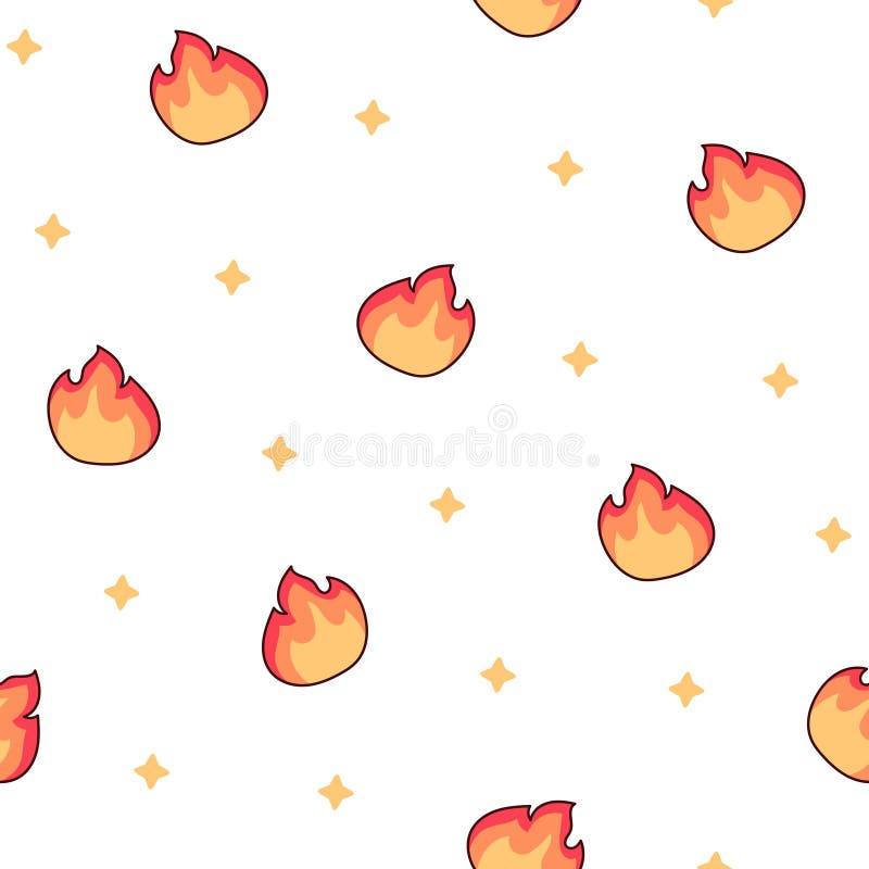 Fire Flame. Seamless Pattern Stock Vector - Illustration of burning ...