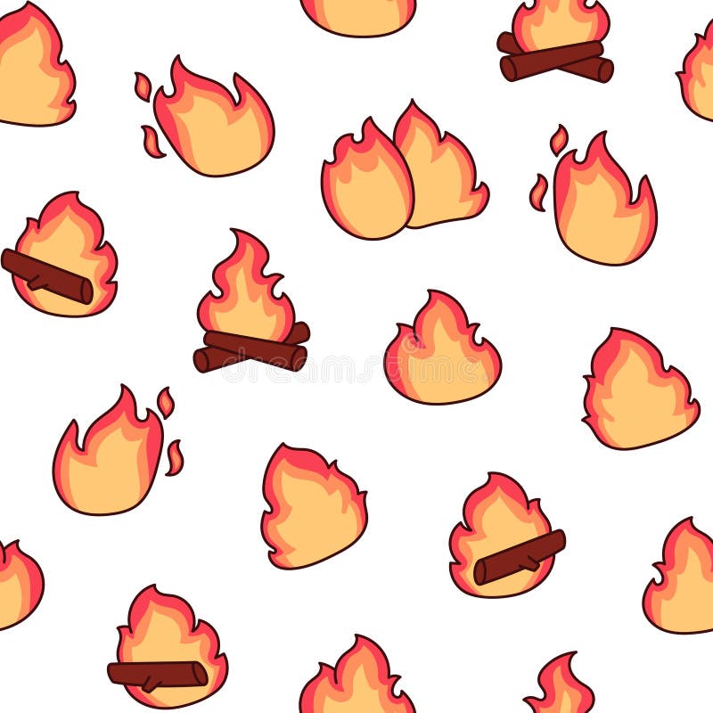 Fire Flame. Seamless Pattern Stock Vector - Illustration of heat ...