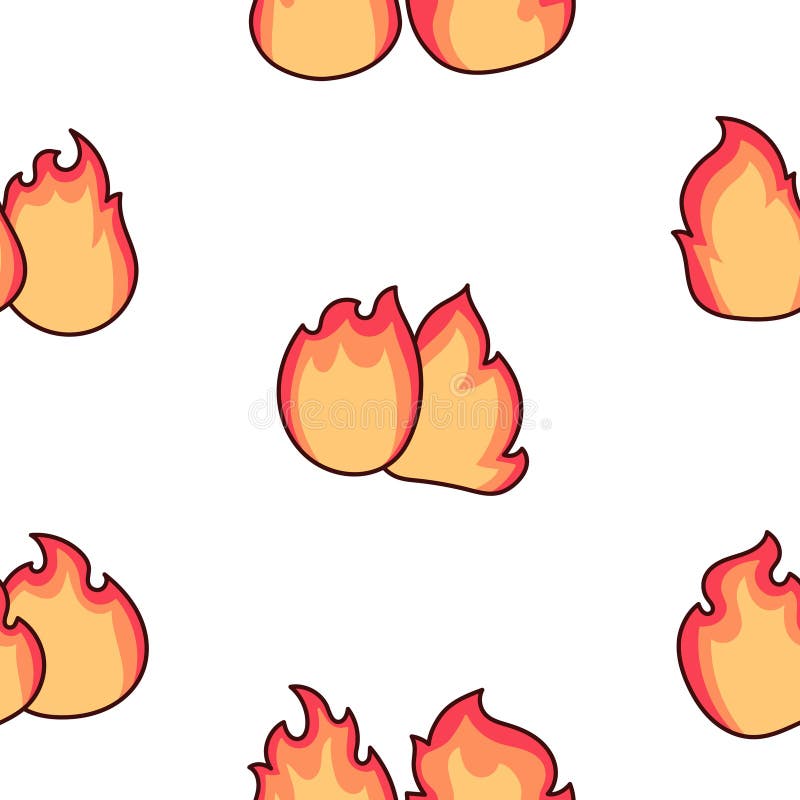 Fire Flame. Seamless Pattern Stock Vector - Illustration of blazing ...
