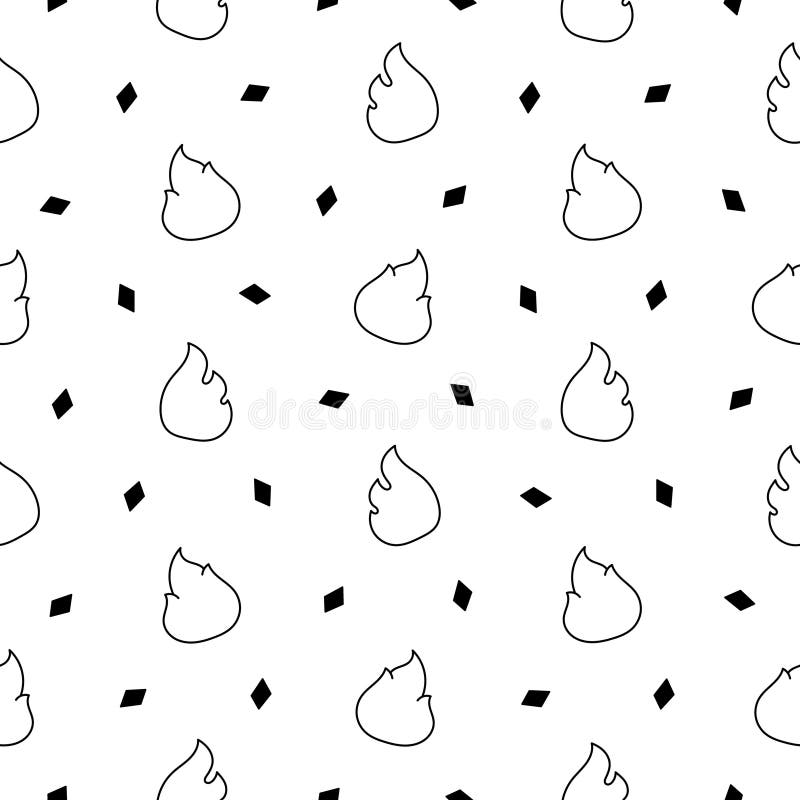 Fire Flame. Seamless Pattern Stock Vector - Illustration of drawing ...
