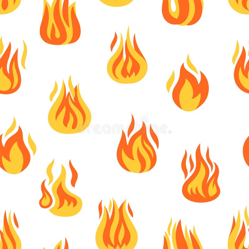 Fire Flame Seamless Pattern Stock Vector - Illustration of flammable ...