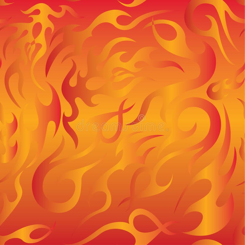 Fire Flame Seamless Pattern Stock Illustration - Illustration of orange ...