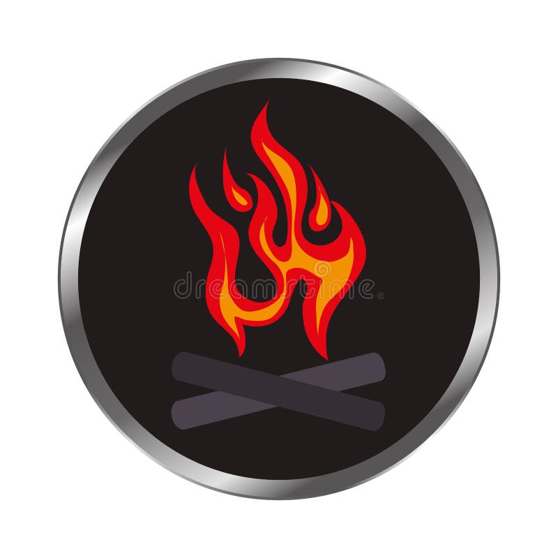 Fire flame signal icon stock vector. Illustration of isolated - 87020472
