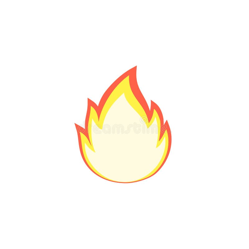 Fire Flame Simple Icon in Flat Style Stock Vector - Illustration of ...