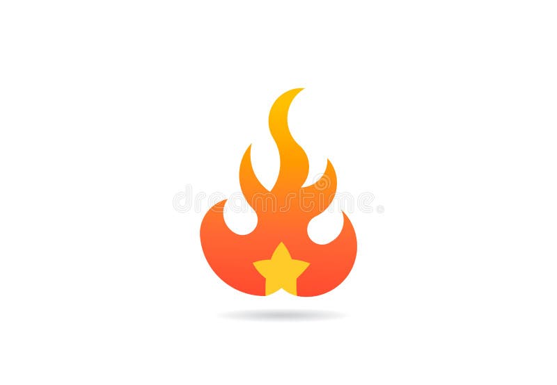 Flaming Star On Abstract Decoration Isolated Stock Vector ...