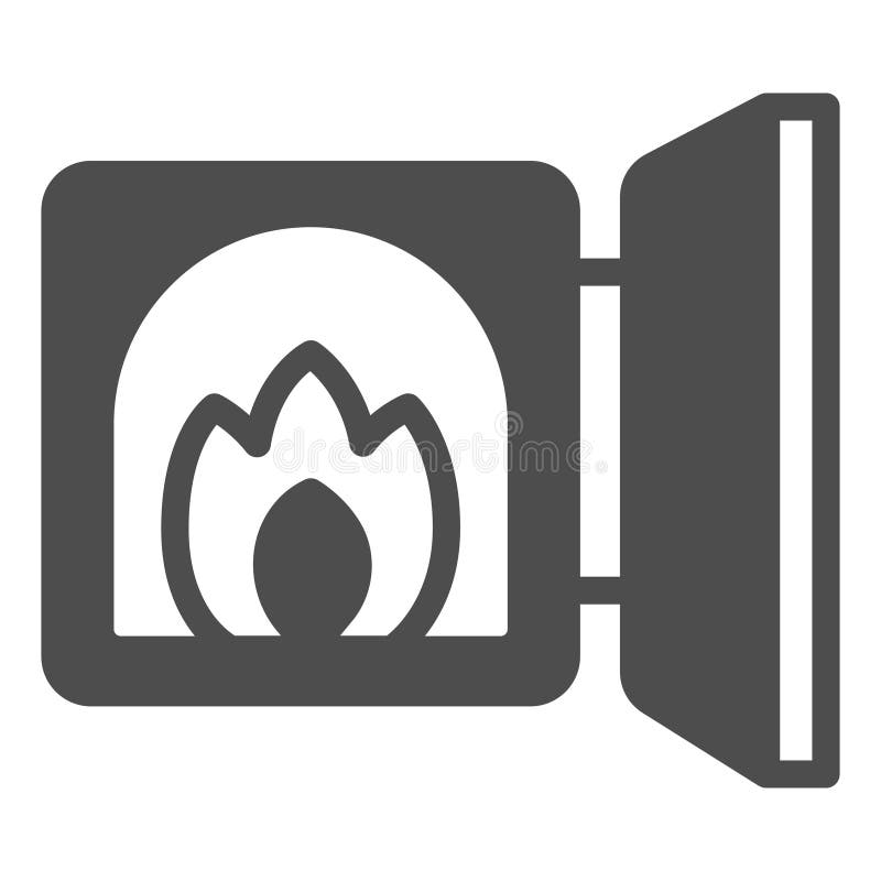 Fire Flame in Stove with Metal Door Solid Icon, Pottery Making Concept ...