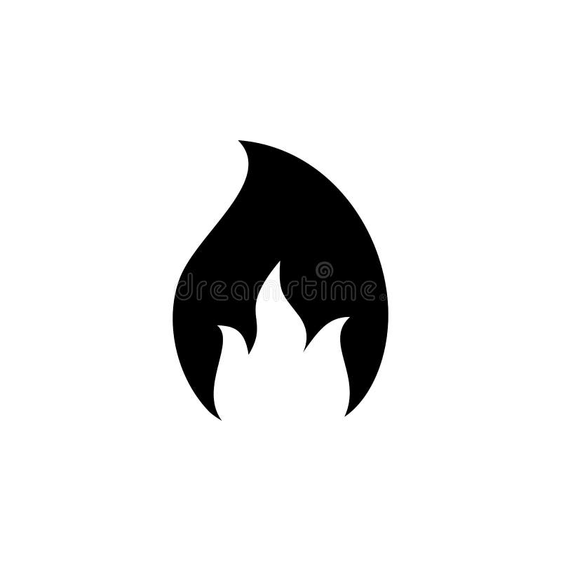 Fire Flame Symbol Sign Icon. Simple Glyph Vector Element of Web ...