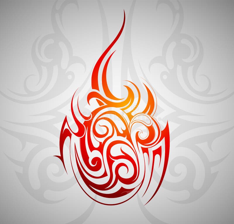 Fire flame tattoo stock vector. Illustration of background - 54882126