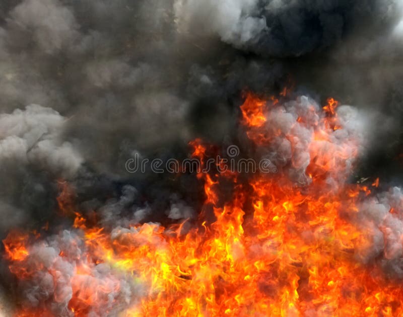 Fire and Flame Texture Background. Fire with Black Smoke and Dust Stock ...