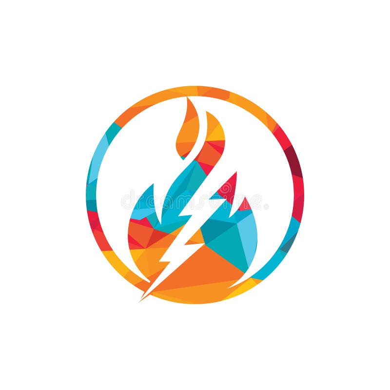 Lightning Fire Vector Logo Design Template. Fire Energy and Voltage ...