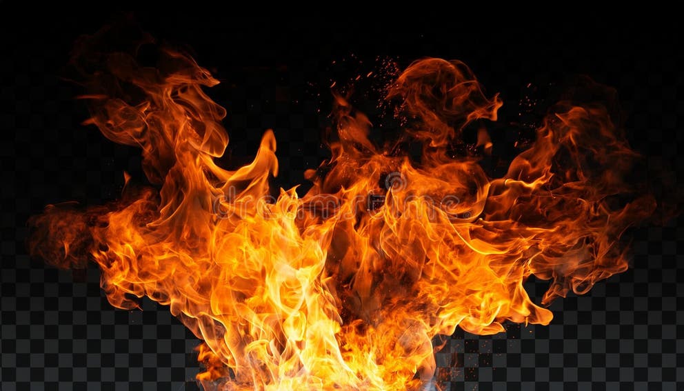 Fire Flame on Transparency Background PNG Stock Illustration ...