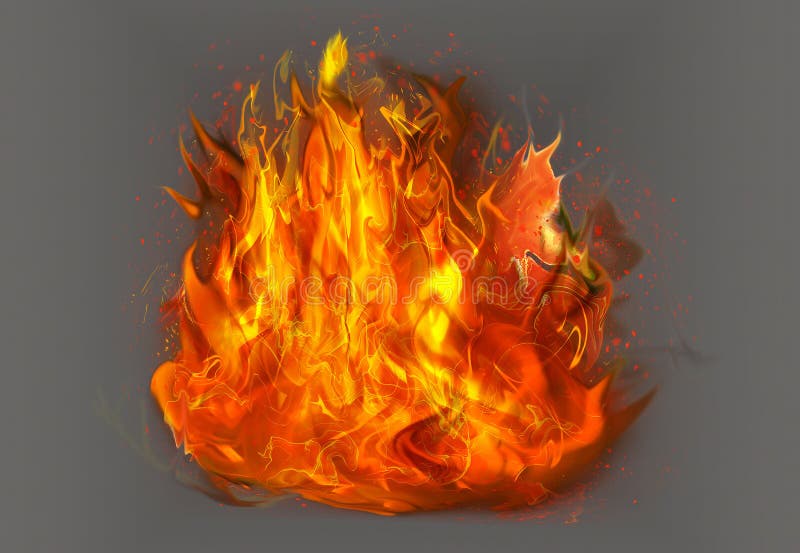 Smoke and Fire Flame on Transparent Background Stock Illustration ...
