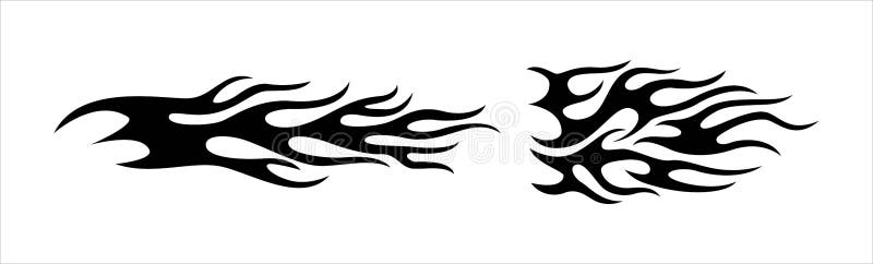 Fire Flame Tribal Vector Silhouette Set. Fire Blaze Pattern Vector Illustration Stock Vector ...