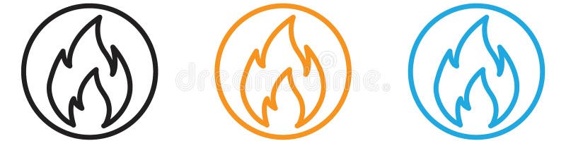 Fire Flame Vector Logo Set Collection for Web App Ui Stock Vector ...