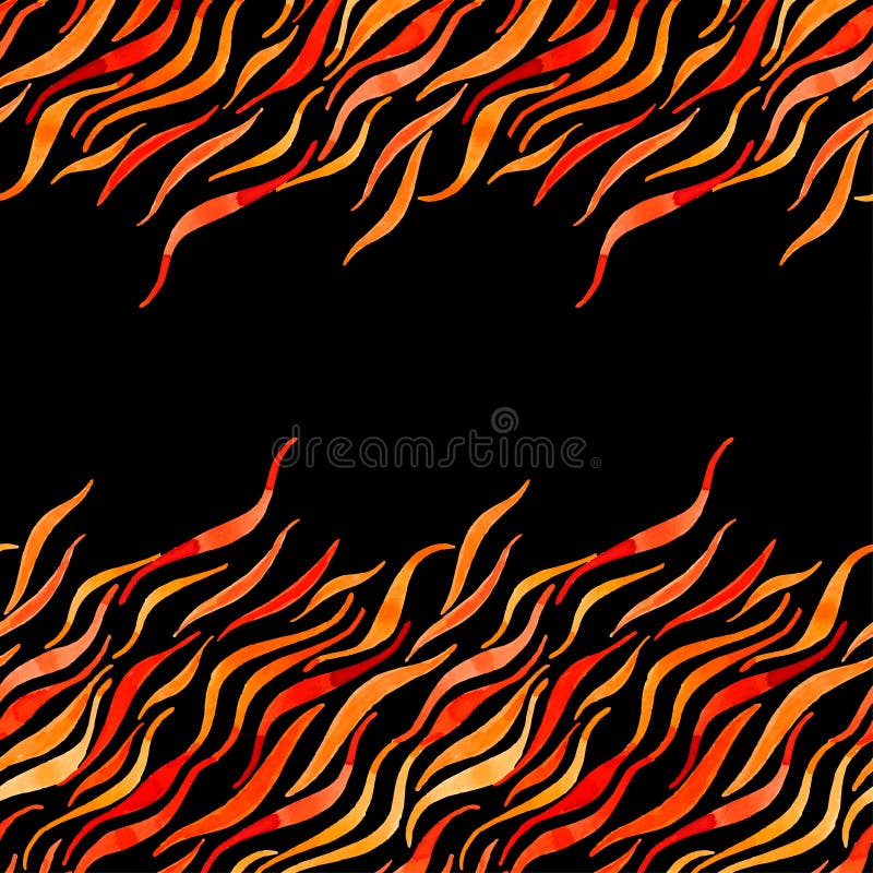 Fire Flame Watercolor Vector Seamless Pattern-model for Design O Stock ...