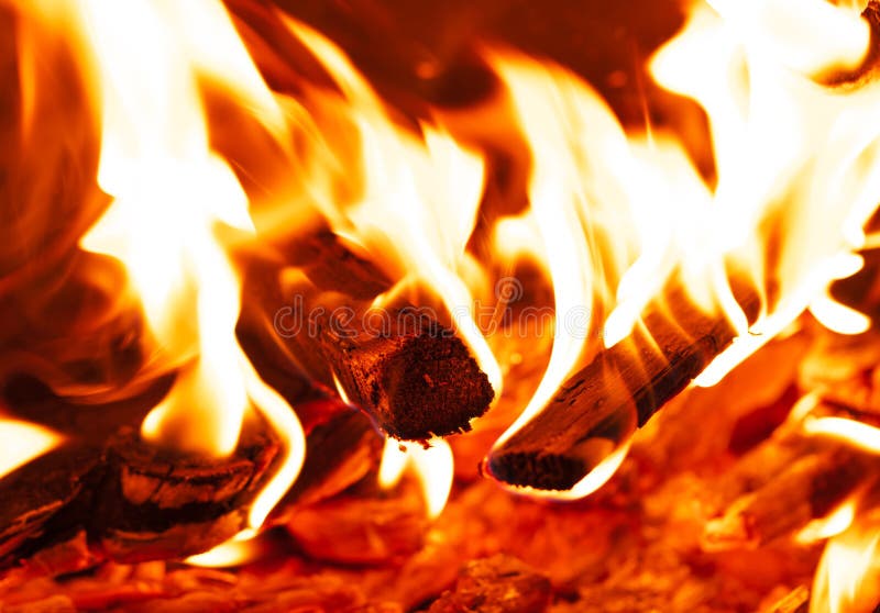 Fire Flame from Wooden Firewood. Background Stock Photo - Image of wood ...