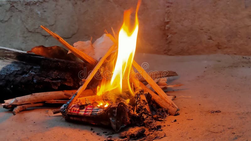 Fire Flame on Wooden Red Light Flam on the Floor Stock Photo - Image of ...