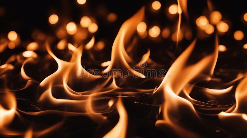 Fire and Flames this is an Abstract Image of Orange Flames on a Black ...