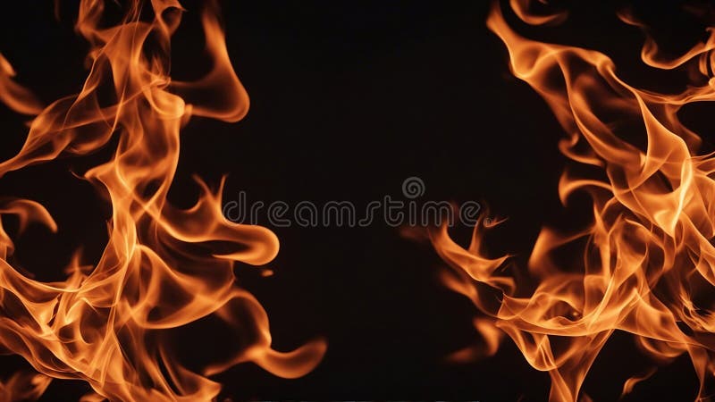 Fire Flames Background a Burning Texture with a Black Backdrop and a ...