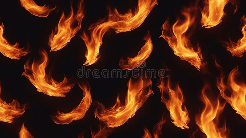 Fire Flames Background a Pattern of Fire Flames, Creating a Contrast of ...