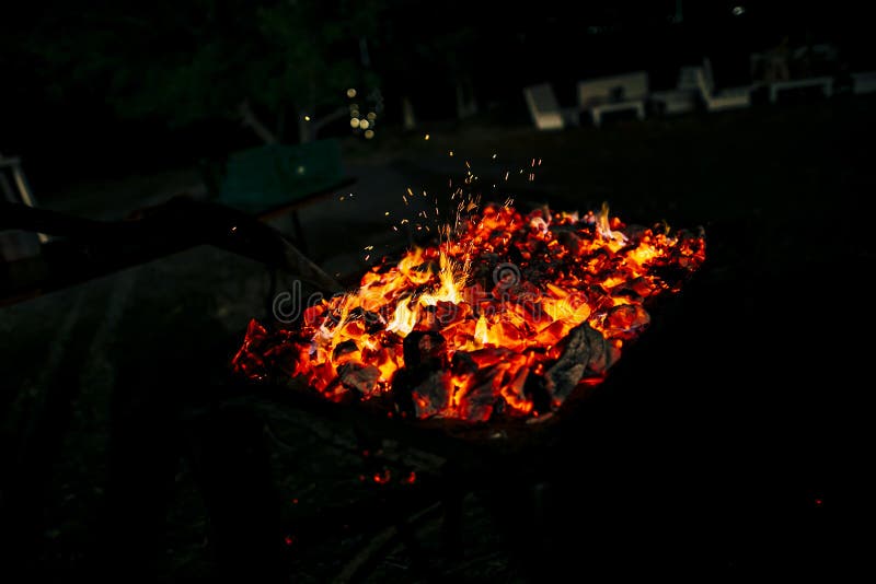 Fire and Flames. Beautiful Fire and Flames. Stock Image - Image of cozy ...