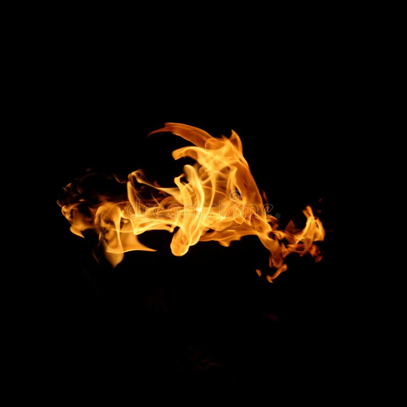 Fire Flames on Black Background Stock Image - Image of black, energy ...