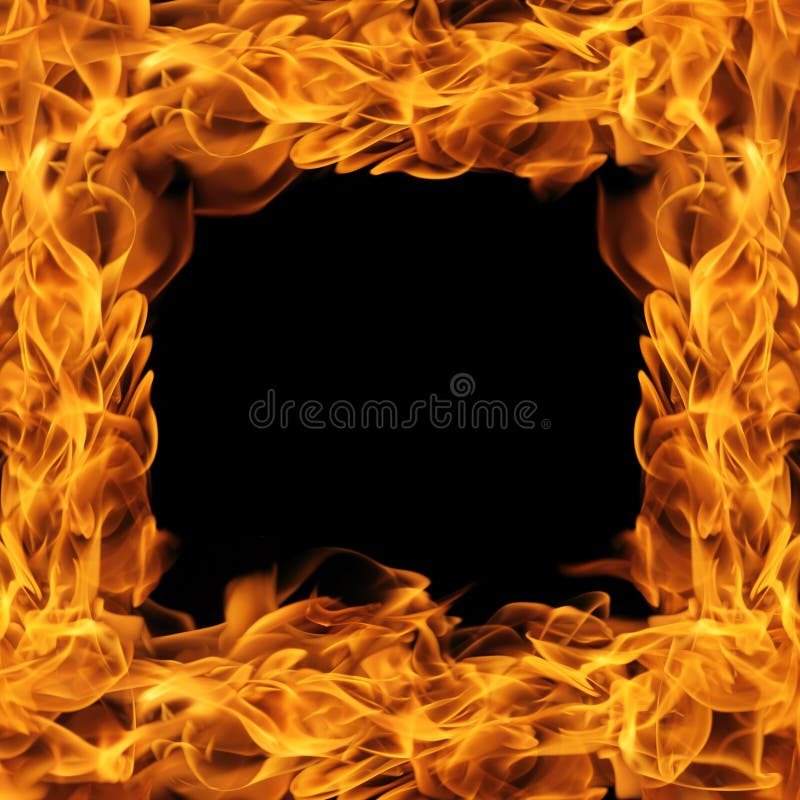 Fire Flames on Black Background Stock Photo - Image of flames, closeup ...