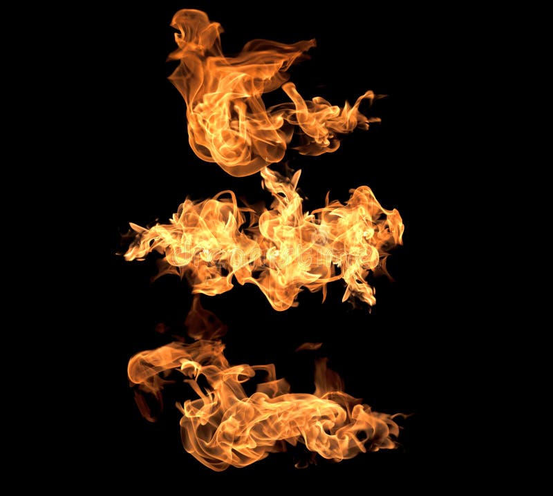 Fire Flames on a Black Background Stock Photo - Image of bright, light ...