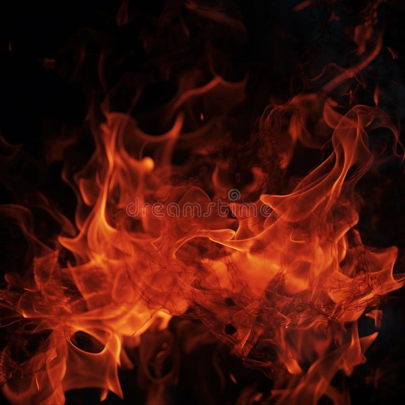 Fire Flames on Black Background. Abstract Blaze Fire Flame Texture ...
