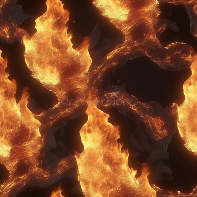 Fire Flames on Black Background. Abstract Fire Flames on Black Background Stock Illustration ...