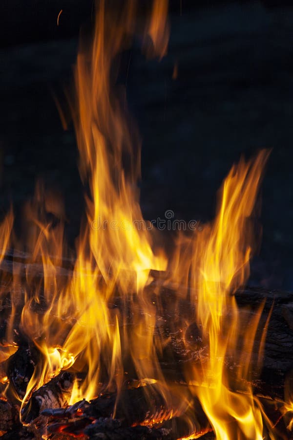 Fire, Flames on a Black Background. Fire for Advertising Stock Image ...