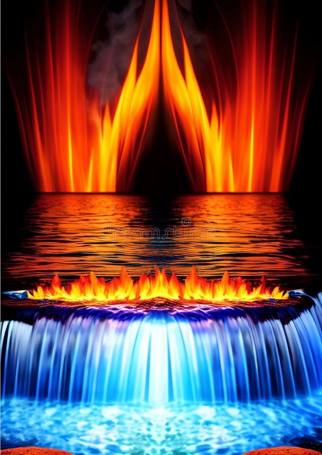 Fire Flames on a Black Background , Evil Fire Monster in the Hell, AI ...