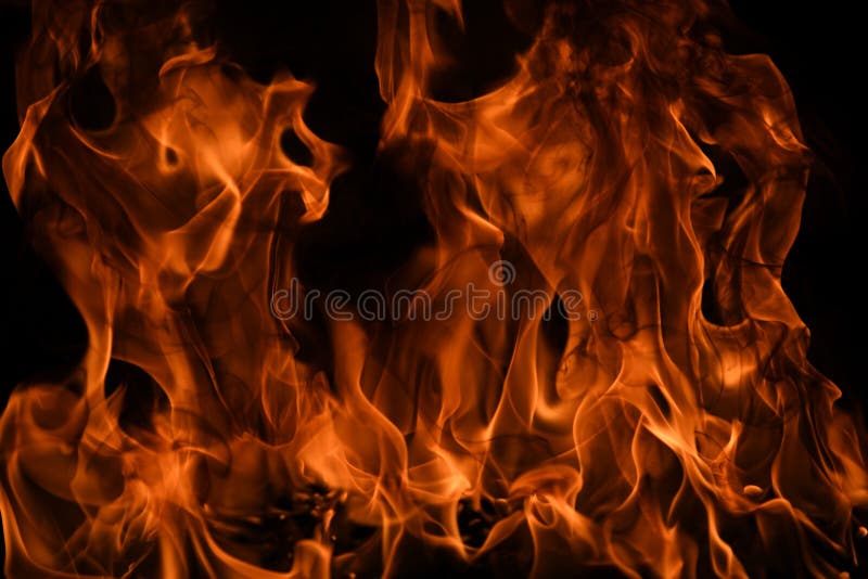 Fire Flames on Black Background. Fire Burn Flame Isolated, Abstract ...