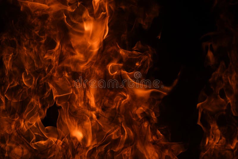 Fire Flames on Black Background. Fire Burn Flame Isolated, Abstract ...