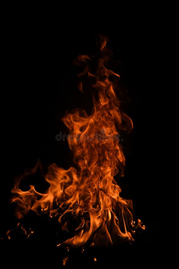 Fire Flames on Black Background. Fire Burn Flame Isolated, Abstract ...