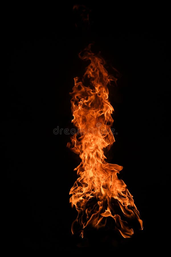 Fire Flames on Black Background. Fire Burn Flame Isolated, Abstract ...