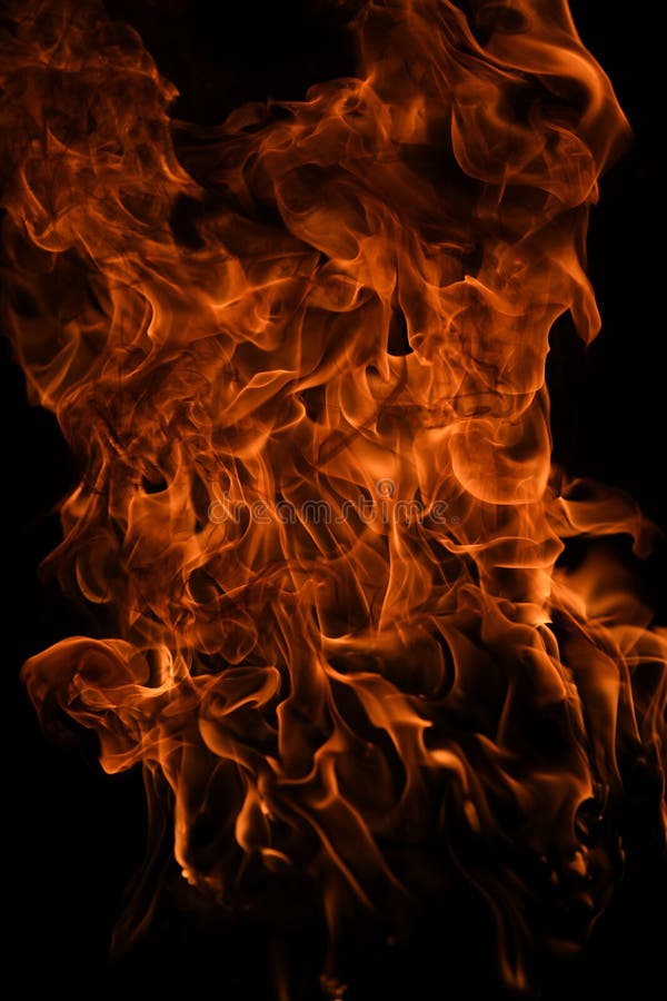 Fire Flames on Black Background. Fire Burn Flame Isolated, Abstract ...