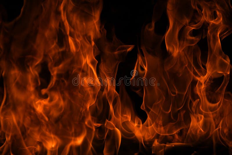 Fire Flames on Black Background. Fire Burn Flame Isolated, Abstract ...