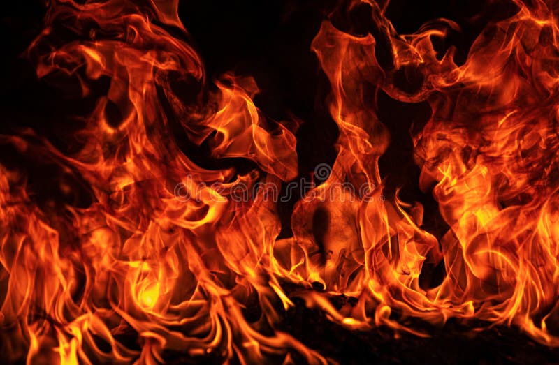 Fire Flames on Black Background. Fire Burn Flame Isolated, Abstract ...
