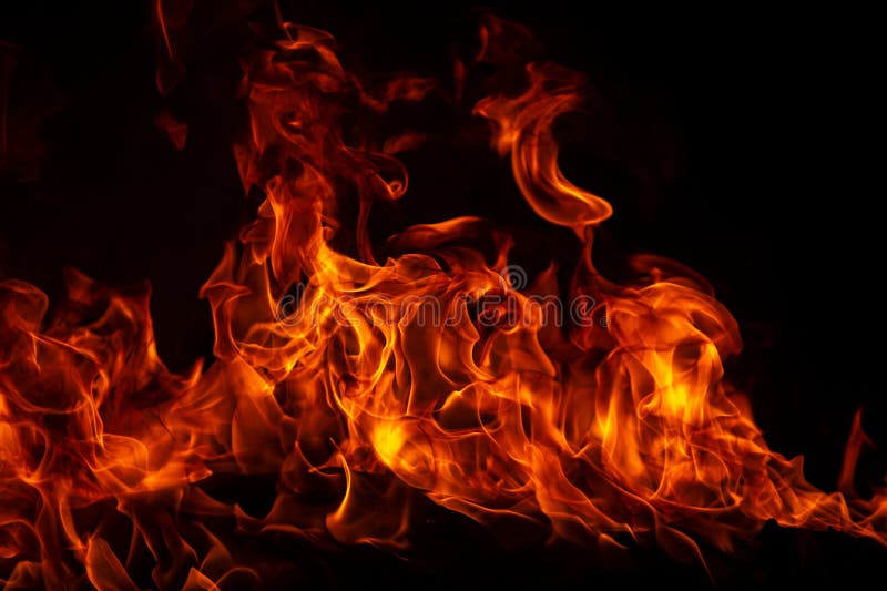Fire Flames on Black Background. Fire Burn Flame Isolated, Abstract ...